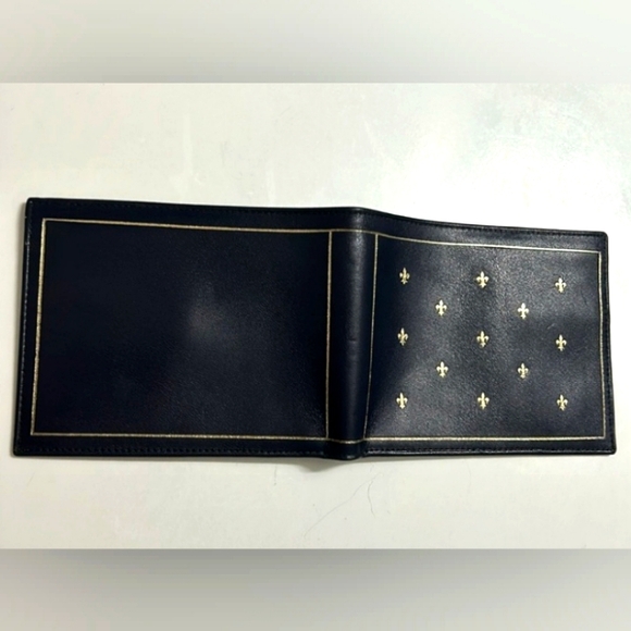 Bags | Vintage Genuine Leather Made In Florence Italy Wallet Navy Blue ...